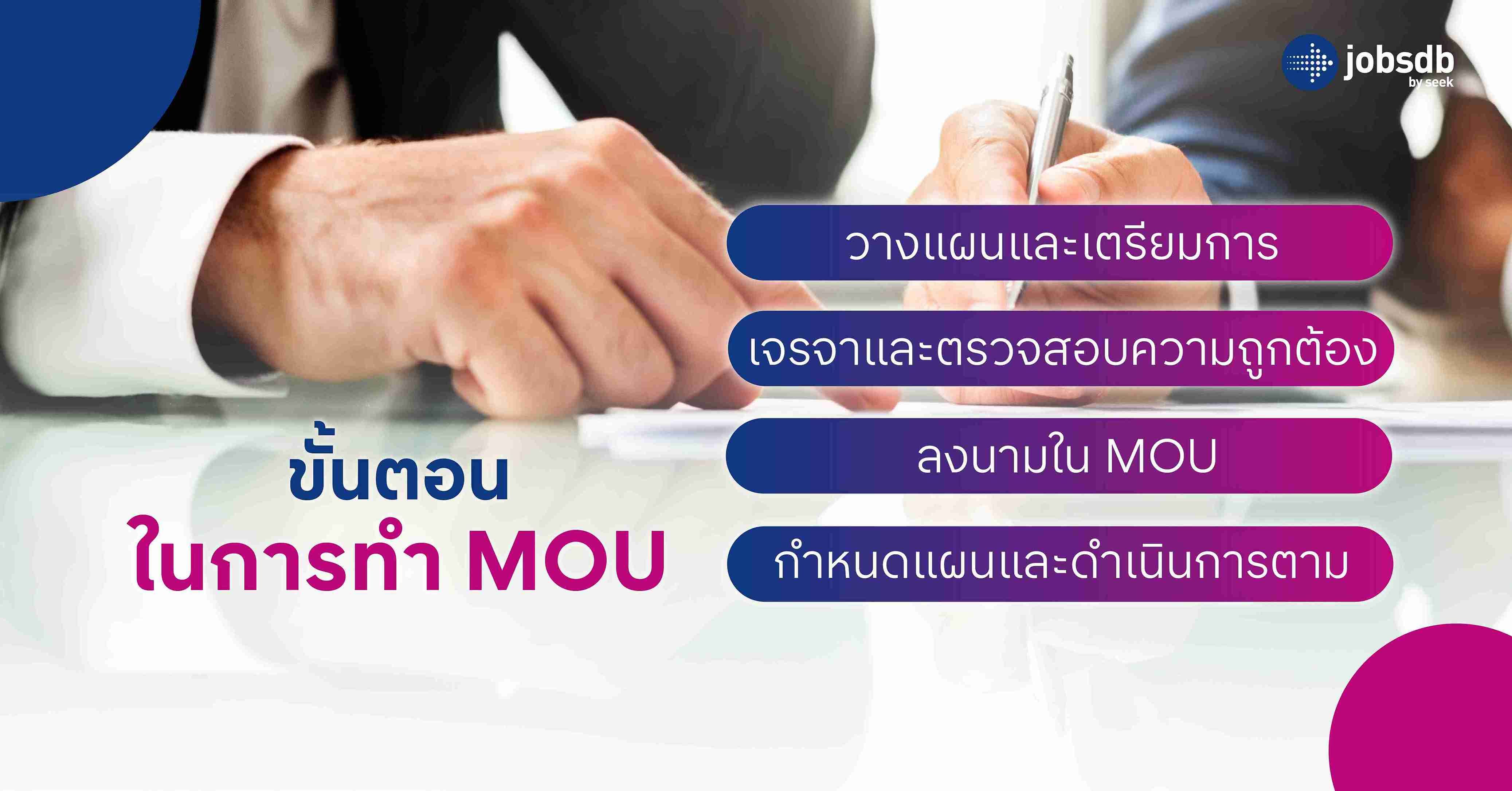 MOU คืออะไร? ข้อตกลงที่ช่วยวางกรอบความร่วมมือระหว่างองค์กร - Jobsdb ไทย